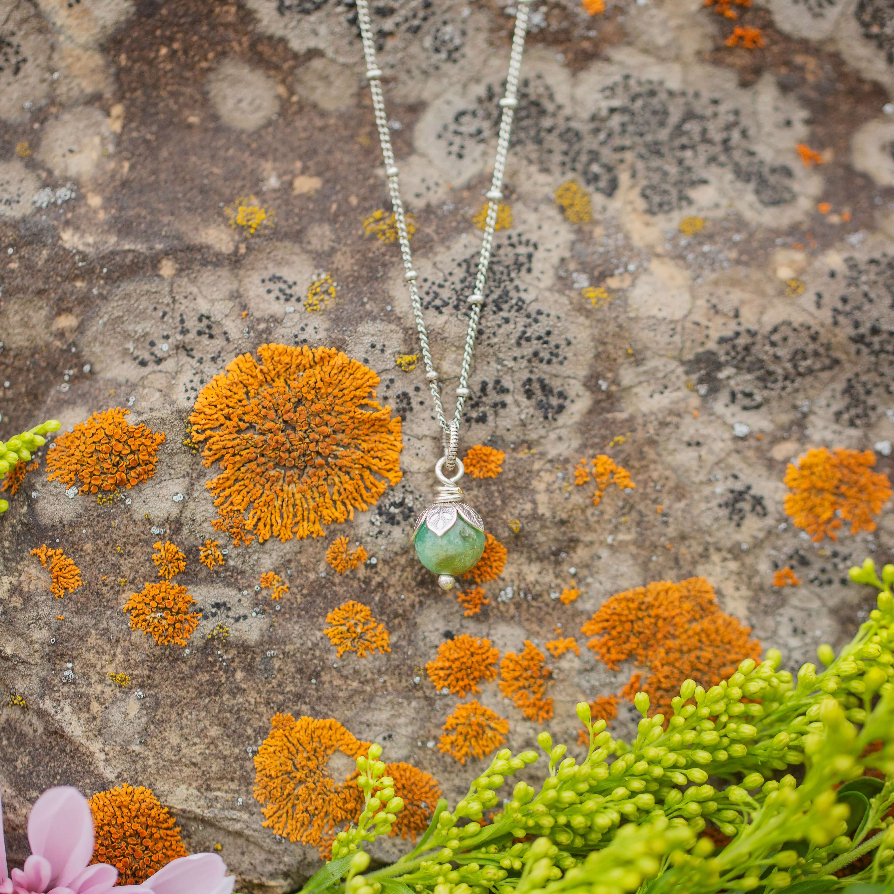 GEM DROP | Dainty Silver Gemstone Necklace